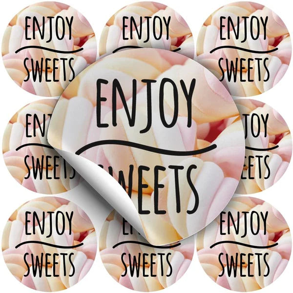 Naklejki ENJOY SWEETS ozdobne 10szt. – Allbag